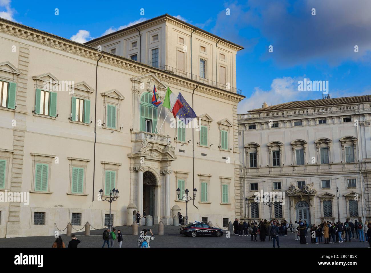 Entrance of the Palazzo del Quirinale, official residence of the King ...