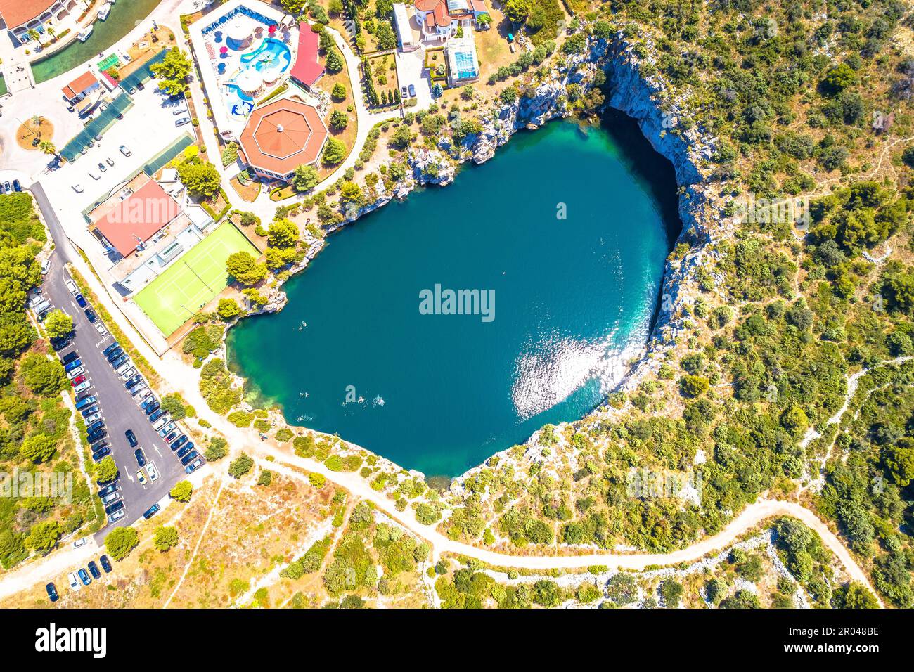 Rogoznica Dragon Eye lake aerial view, Dalmatia region of Croatia Stock ...