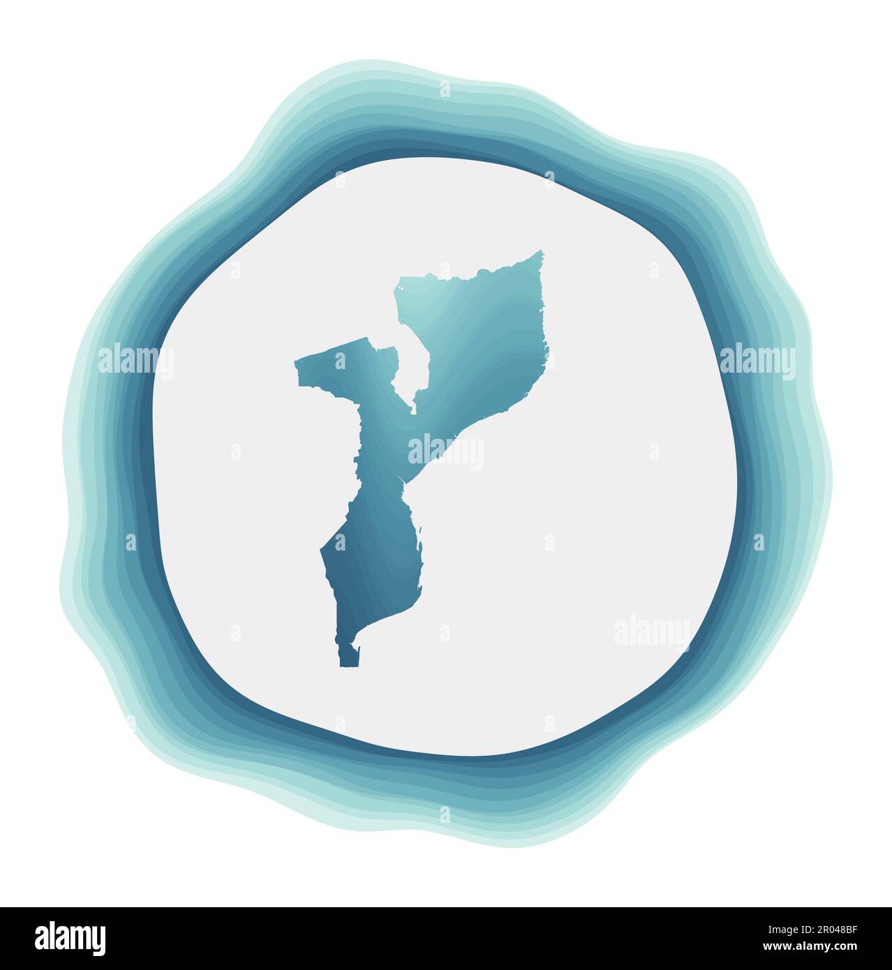 Mozambique logo. Badge of the country. Layered circular sign around ...