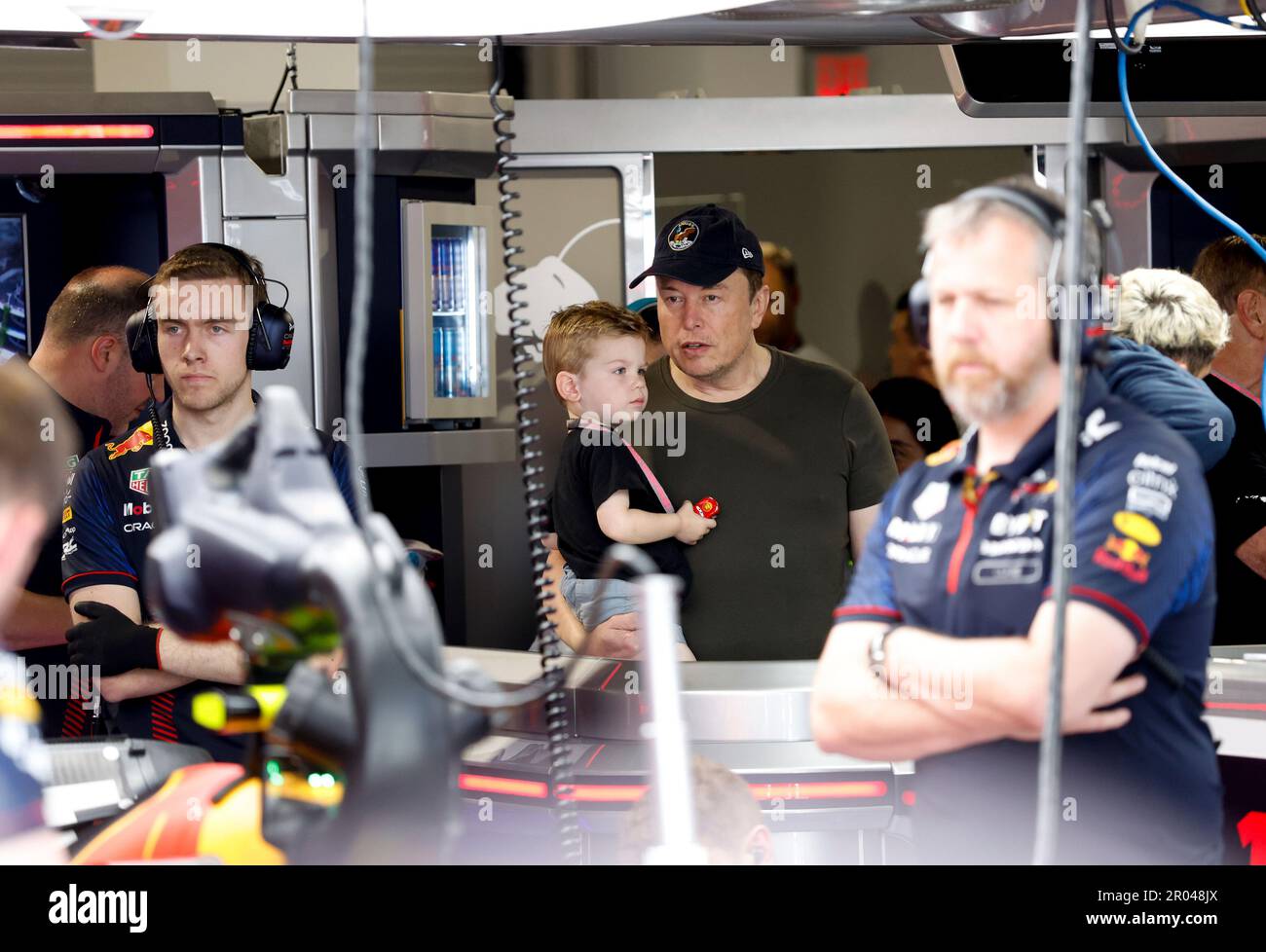 Miami, USA. 6th May, 2023. Elon Musk with son X AE A-XII, F1 Grand Prix ...