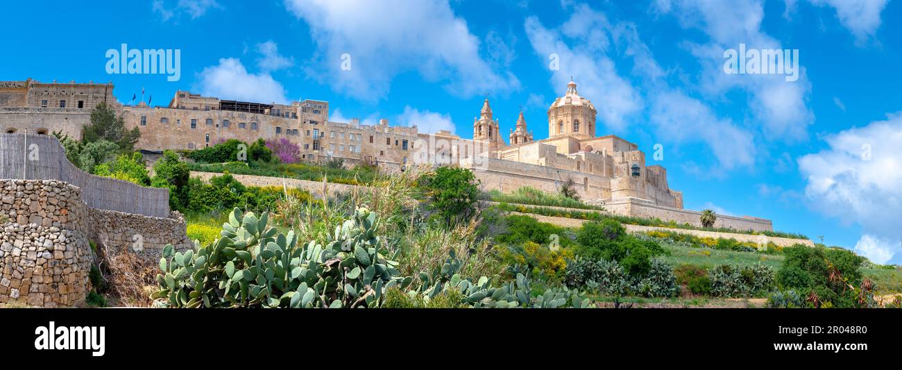 A view of old Mdina street with a traditional Maltese style openwork ...
