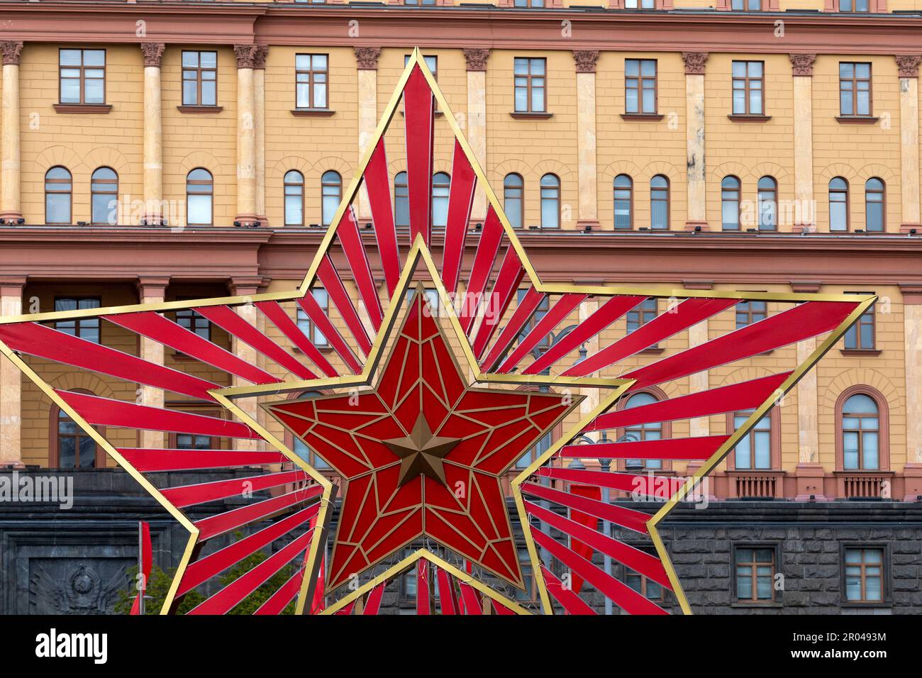 Moscow, Russia. 6th May, 2023. A red star on the background of the FSB ...