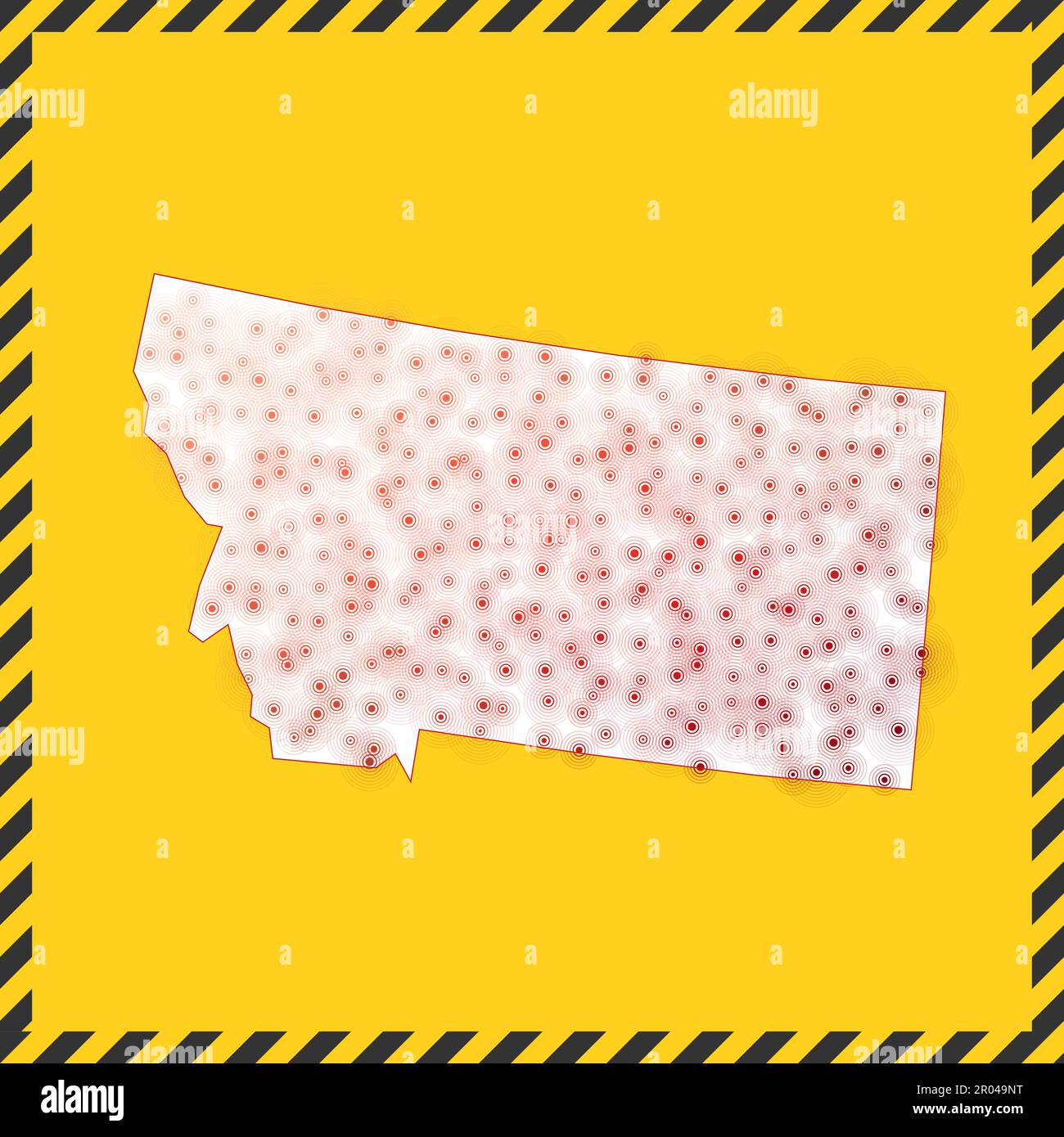 Montana closed - virus danger sign. Lockdown US state icon. Black ...