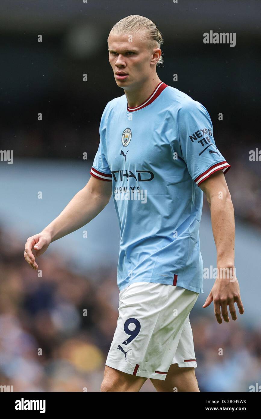 Erling Håland #9 of Manchester City during the Premier League match ...