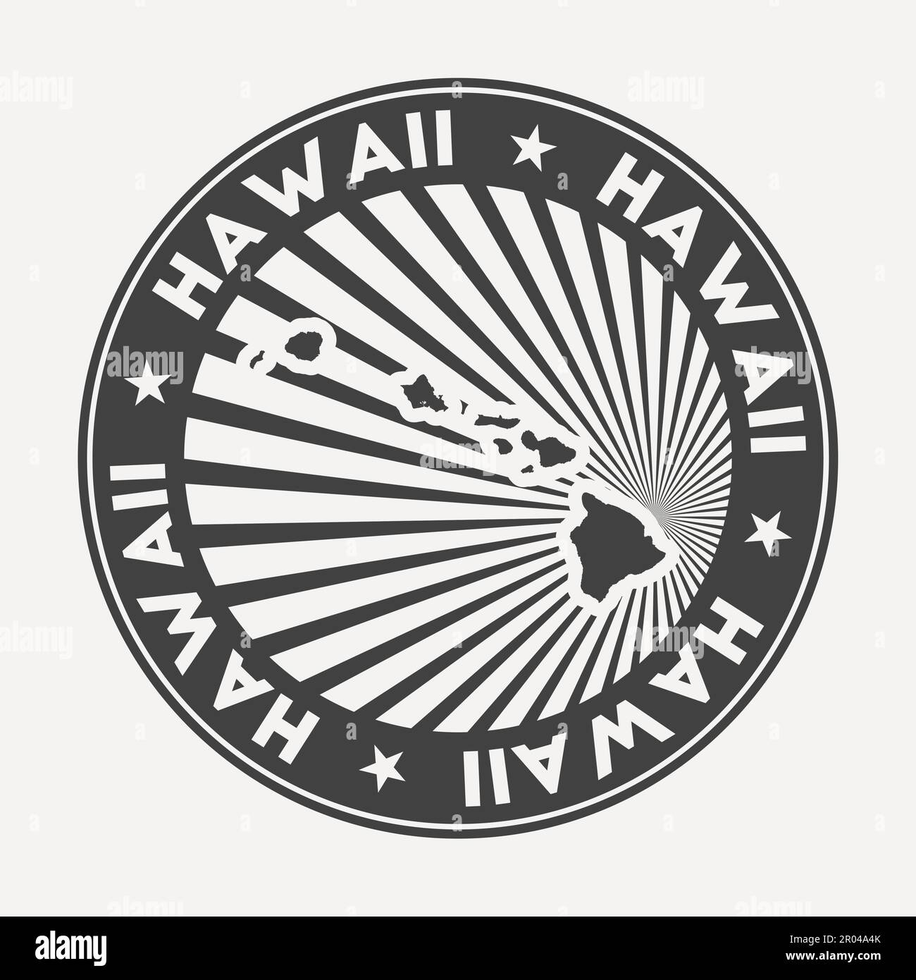 Hawaii round logo. Vintage travel badge with the circular name and map ...