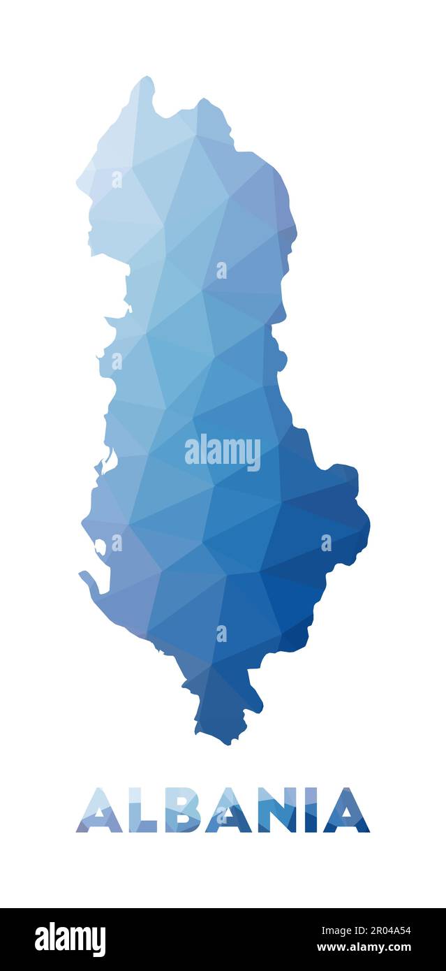 Low poly map of Albania. Geometric illustration of the country. Albania ...