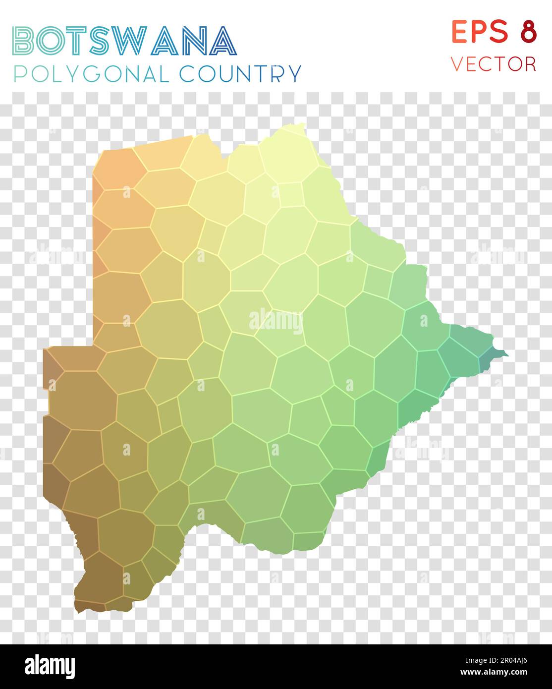 Botswana polygonal map, mosaic style country. Creative low poly style ...
