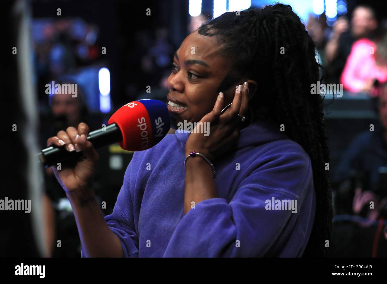 Rapper Lady Leshurr performs as boxer Kirstie Bavington (not pictured ...