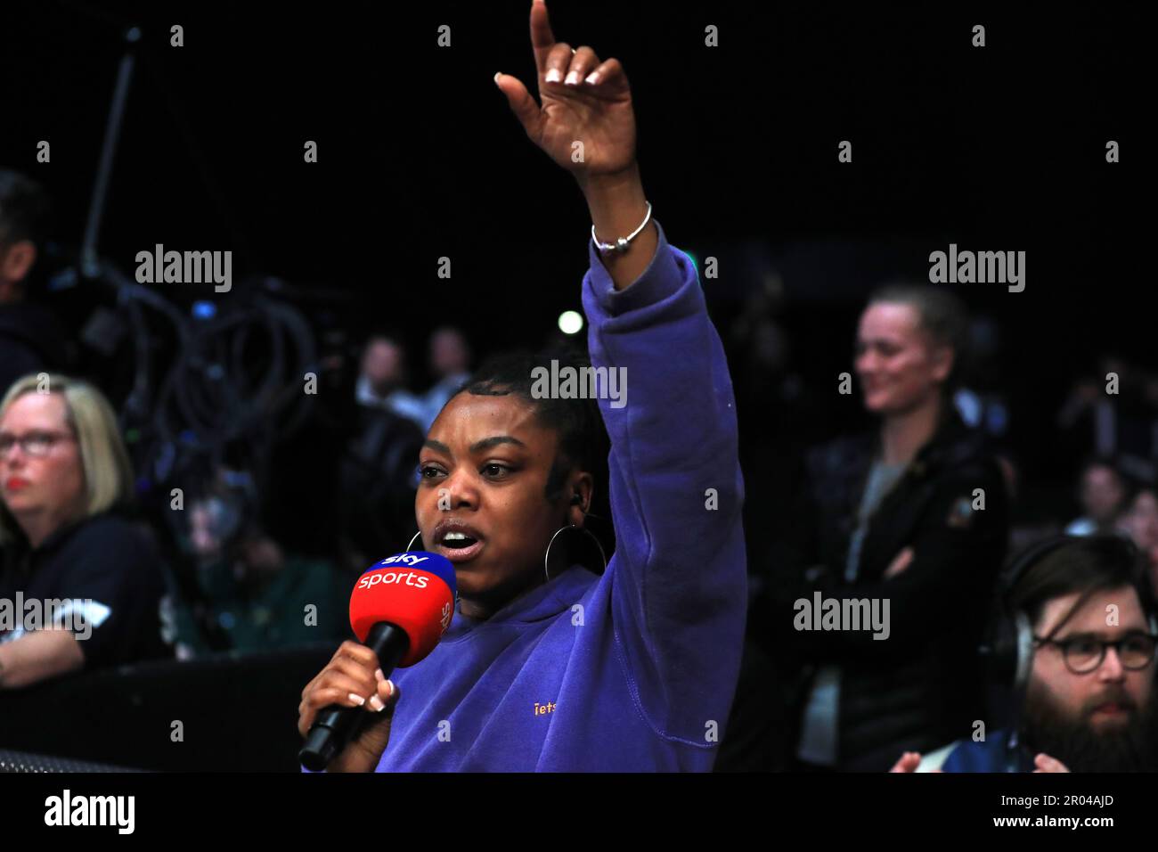 Rapper Lady Leshurr performs as boxer Kirstie Bavington (not pictured ...