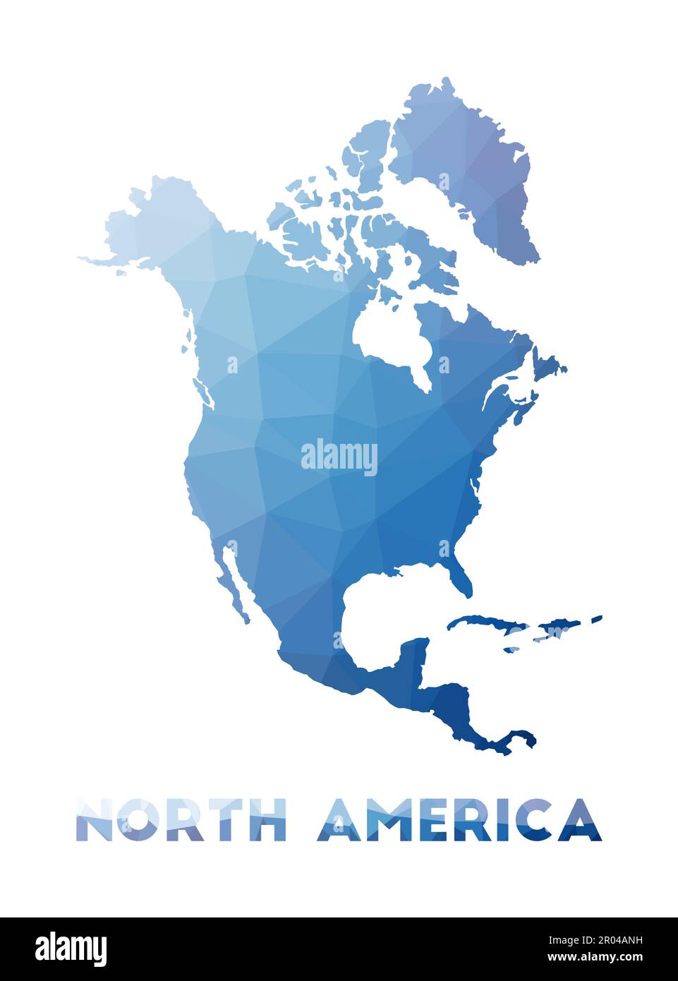 Low poly map of North America. Geometric illustration of the continent ...