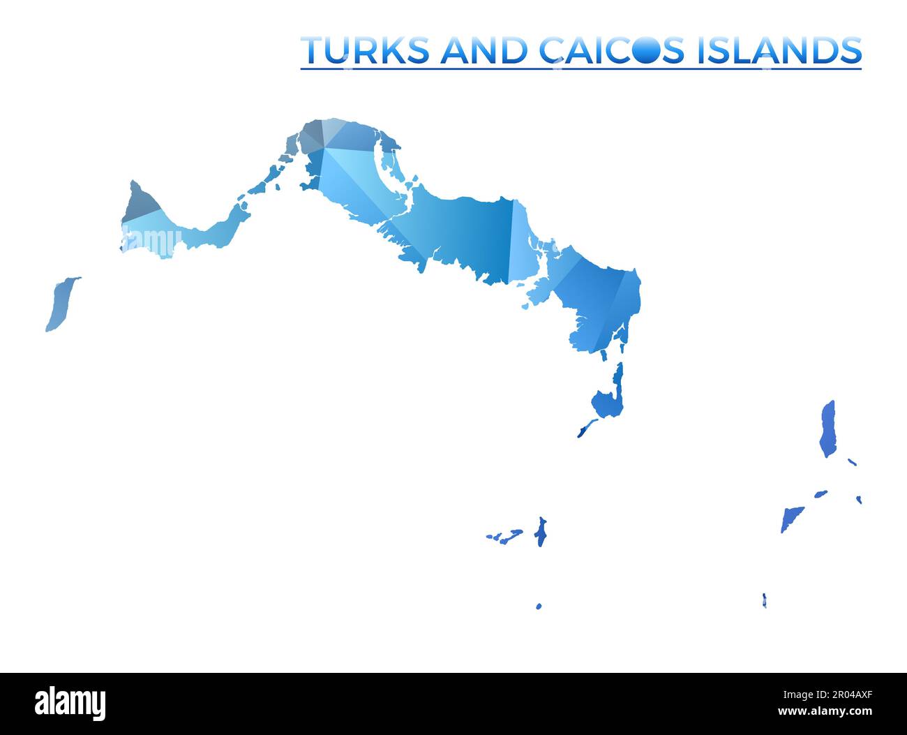 Vector polygonal Turks and Caicos Islands map. Vibrant geometric island ...