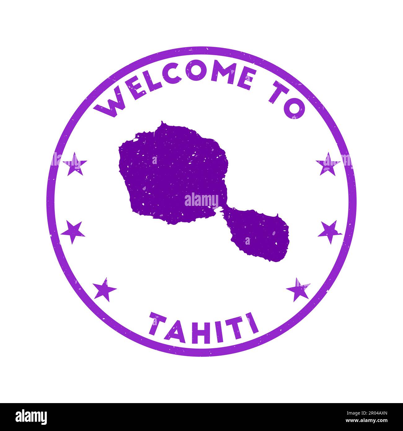 Welcome to Tahiti stamp. Grunge island round stamp with texture in ...