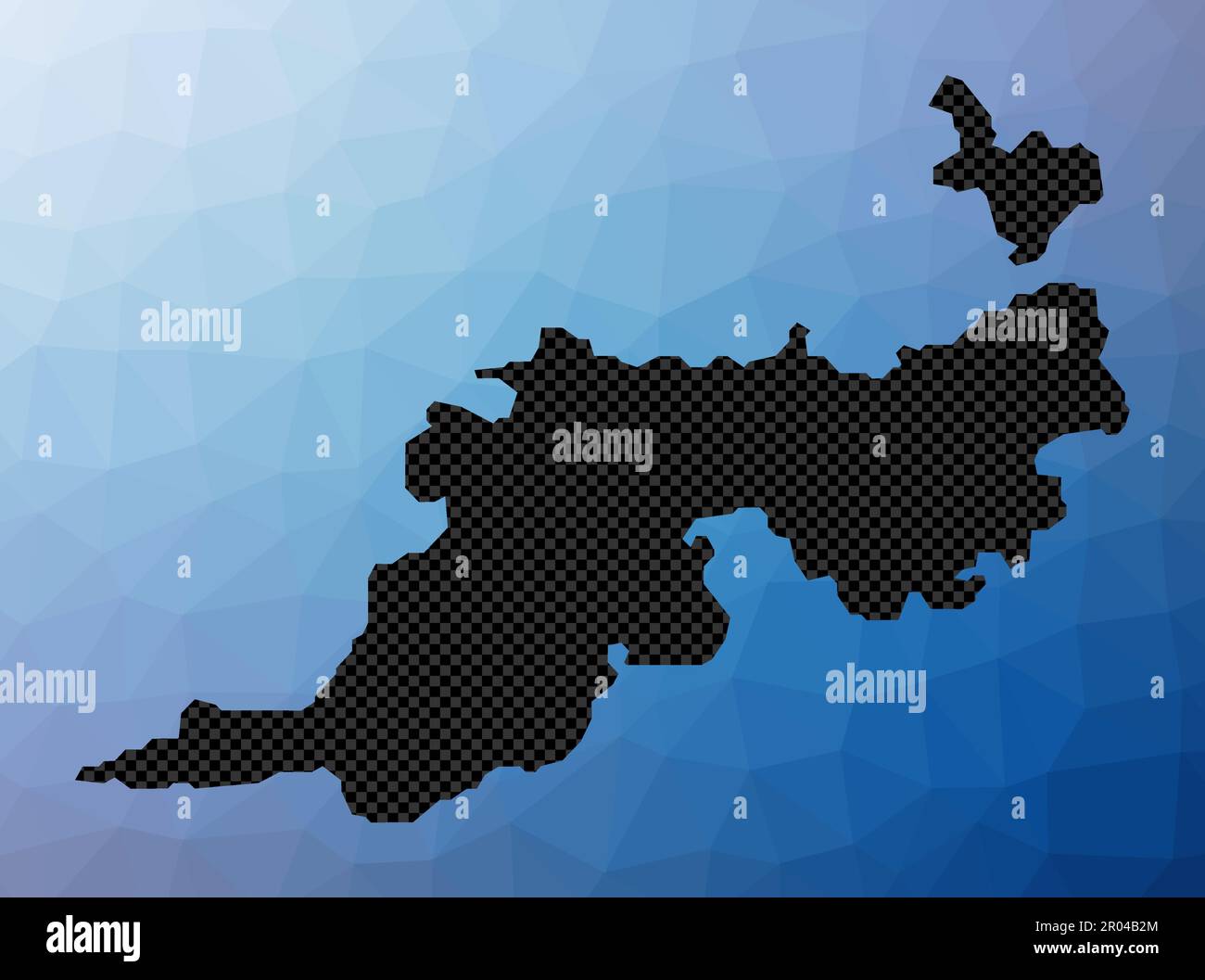 Guana Island geometric map. Stencil shape of Guana in low poly style ...