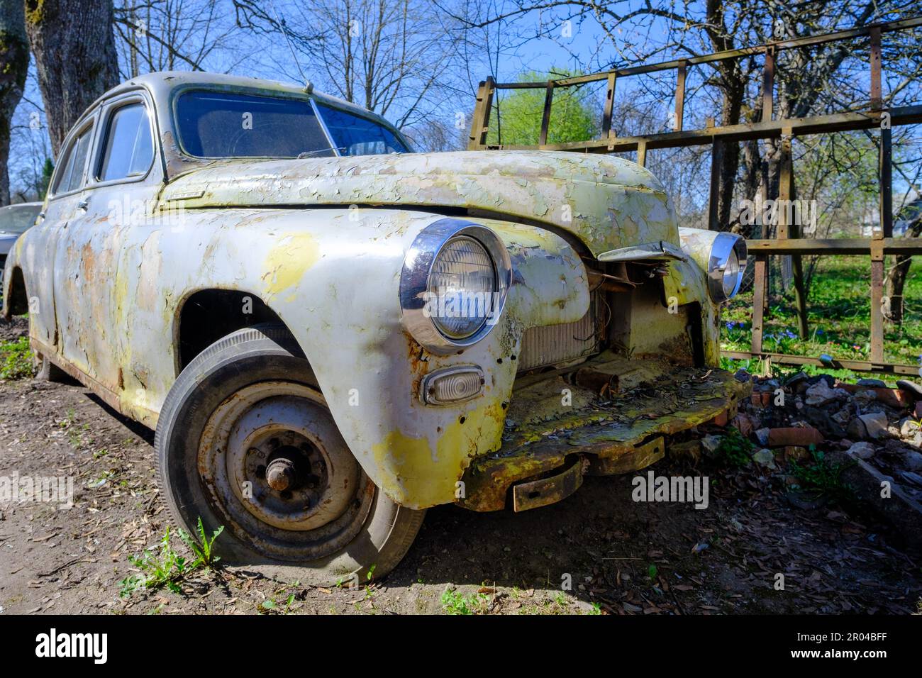 Abandoned Cars, Car Cemetery. Old Retro Rusty Abandoned Car. Vintage car. Old Abandoned Car ...