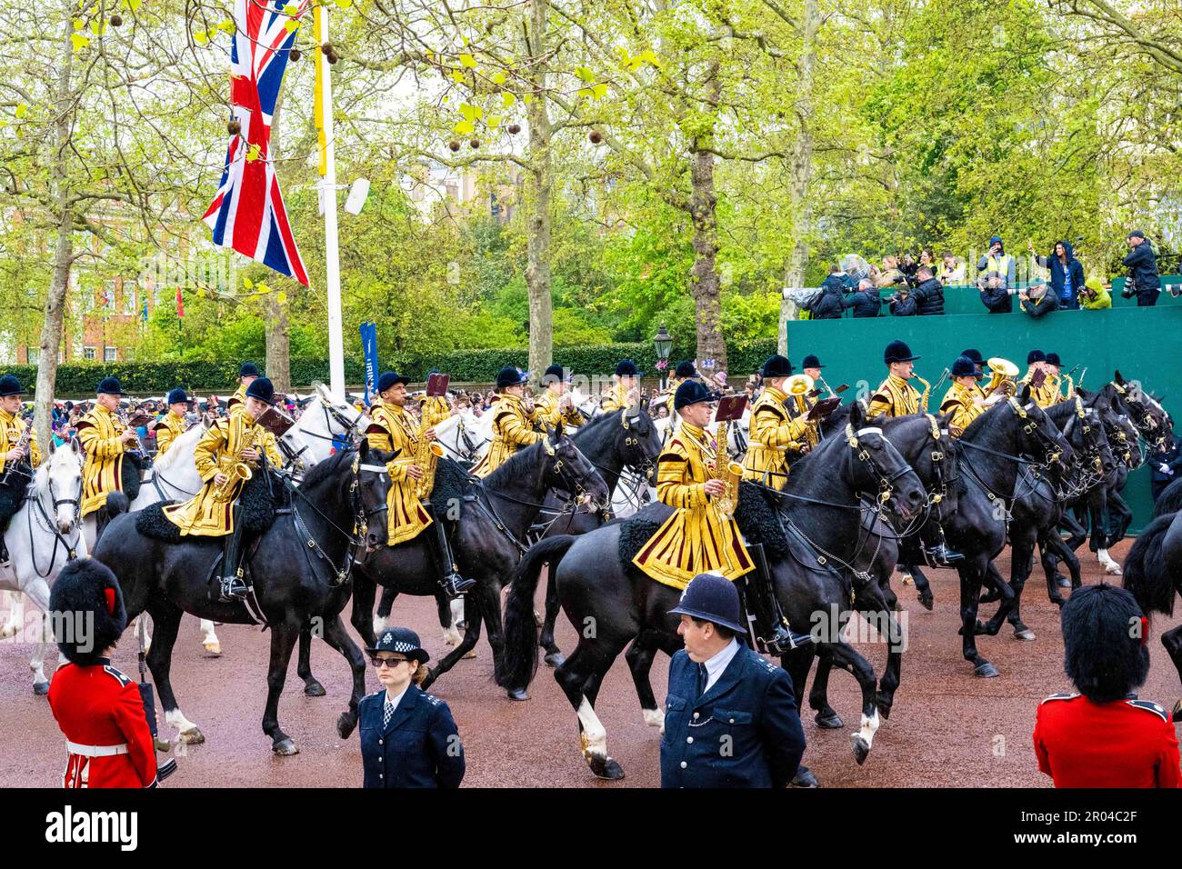 British Royal Guard during the procession from Buckingham Palace to the ...