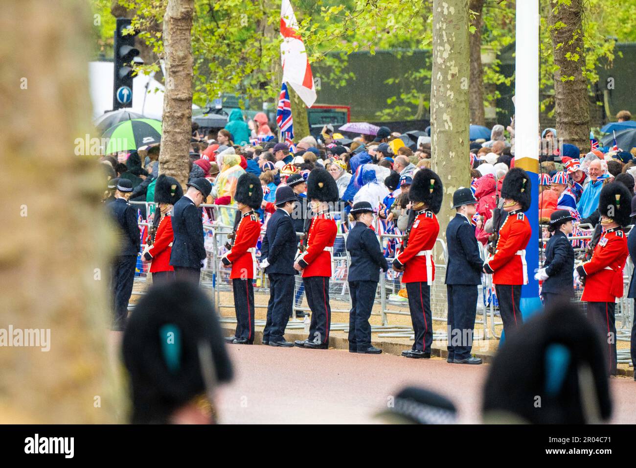 British Royal Guard during the procession from Buckingham Palace to the ...