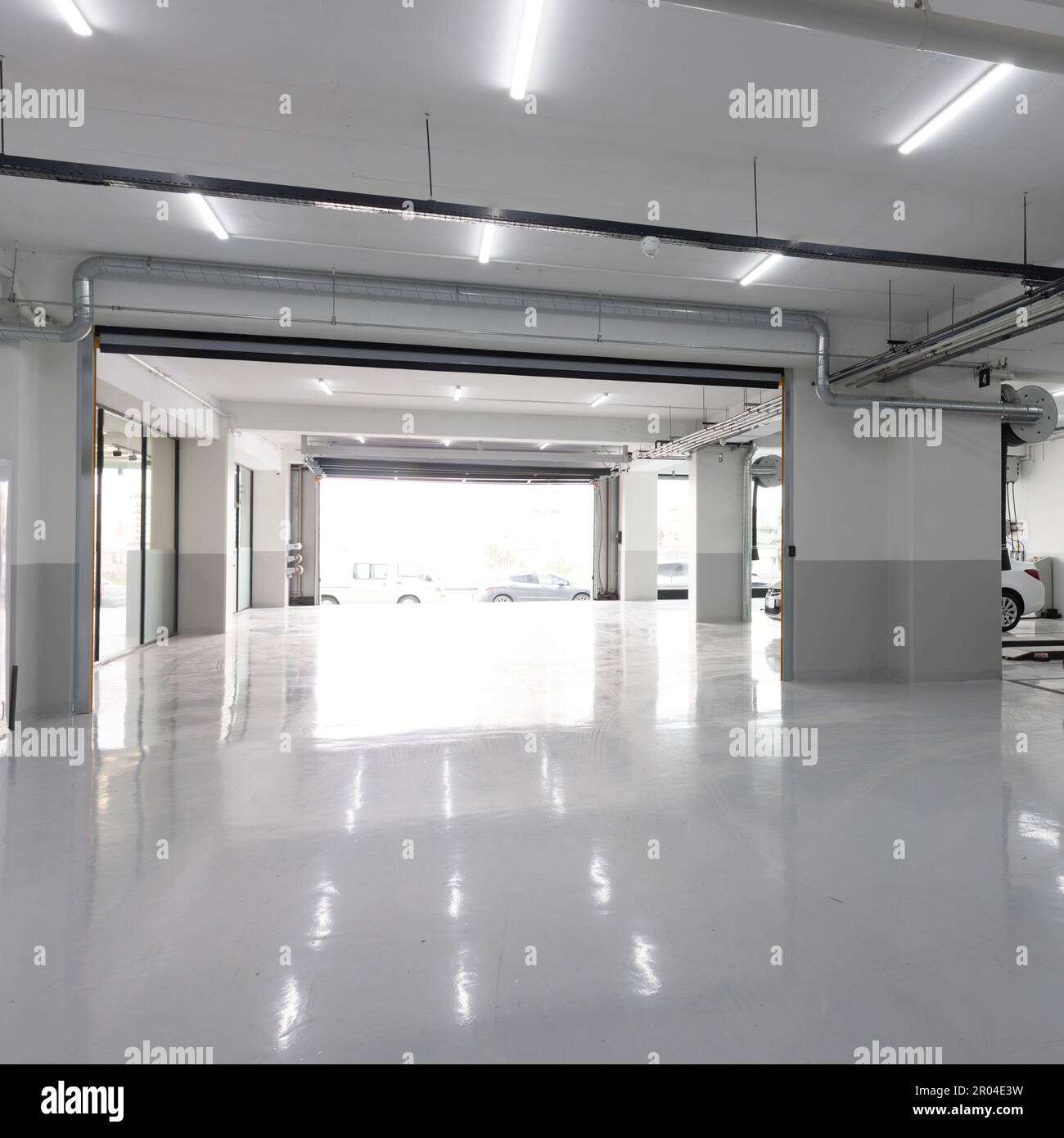 Automotive workshop, service station. New car repair center. Interior ...