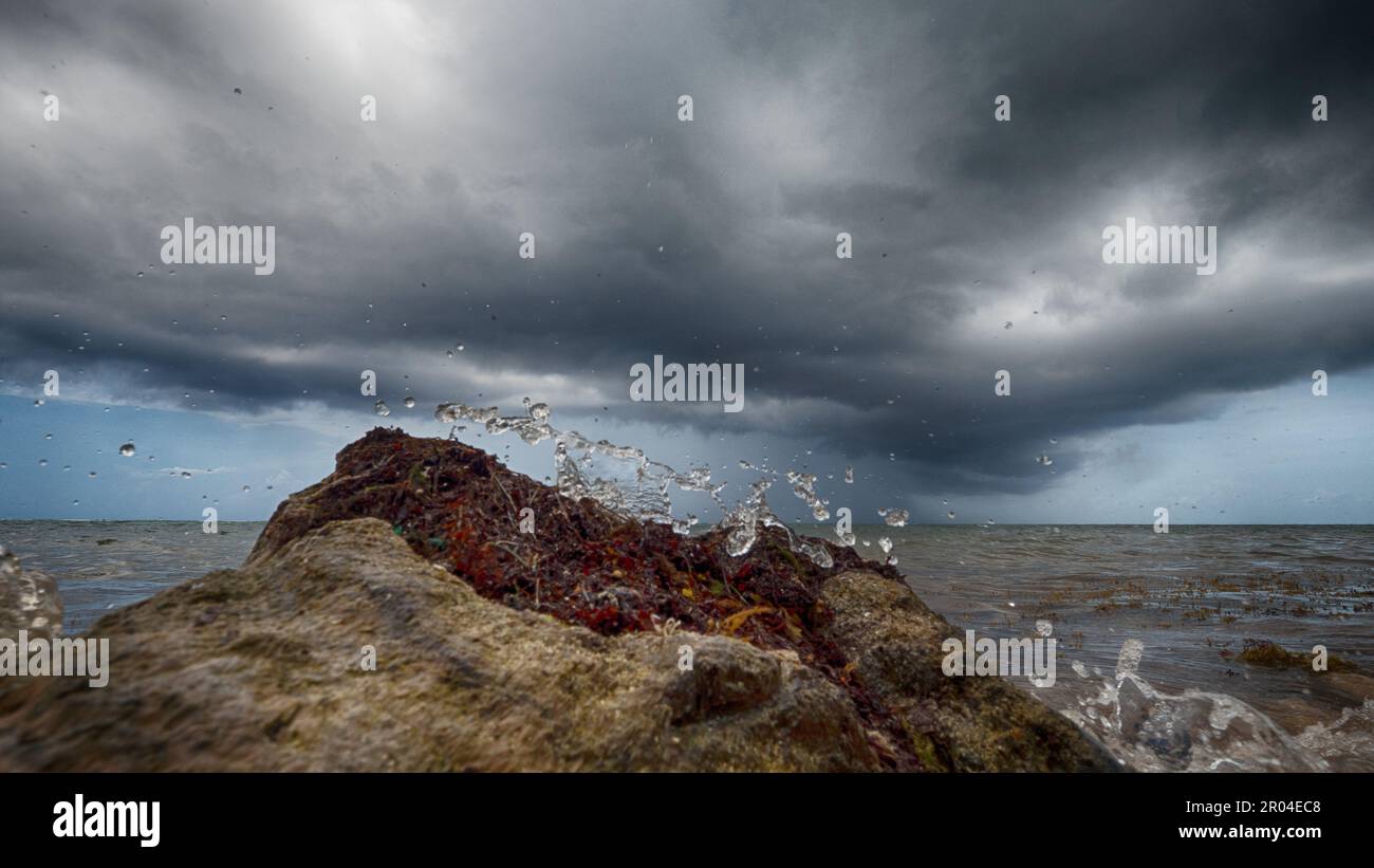 Storm on the coast of Tulum, Quintana Roo, Mexico Stock Photo - Alamy