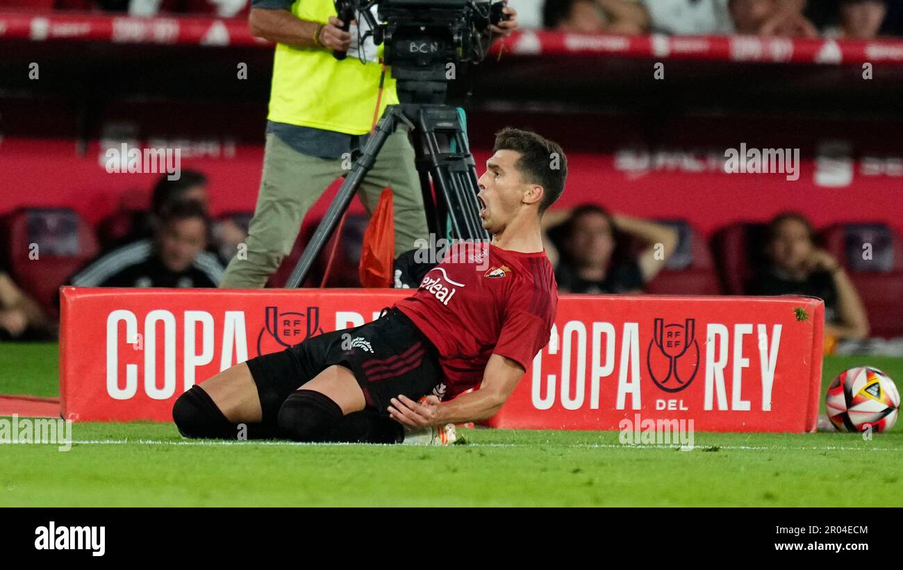 Osasuna's Lucas Torro celebrates after scoring his side's first goal ...