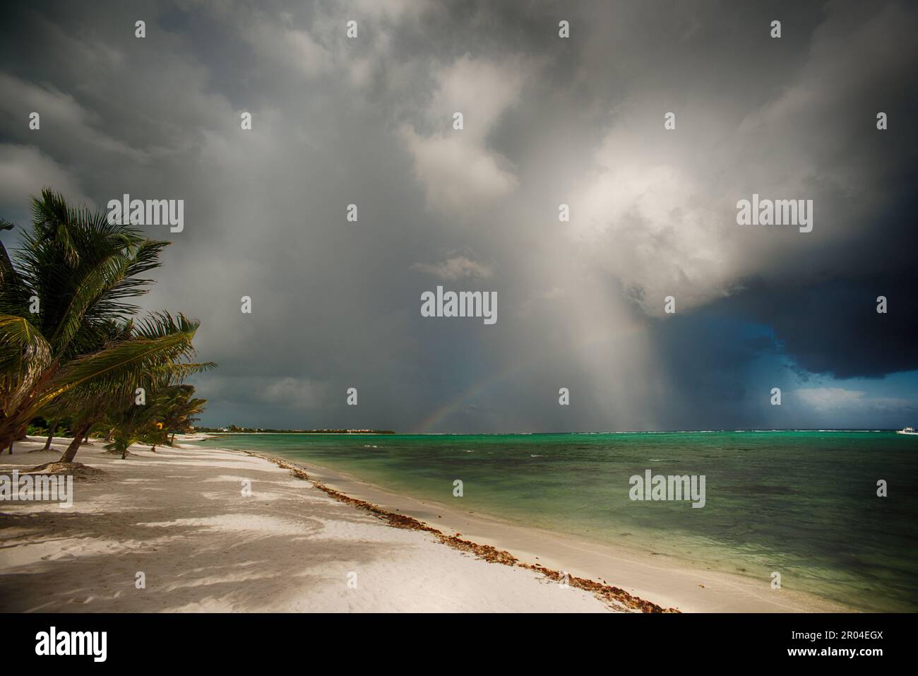 Storm on the coast of Tulum, Quintana Roo, Mexico Stock Photo - Alamy
