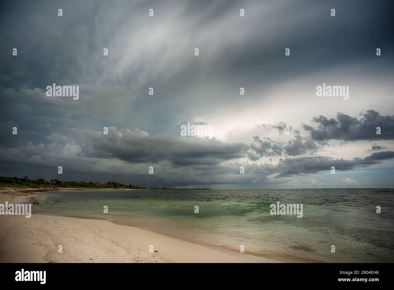 Storm on the coast of Tulum, Quintana Roo, Mexico Stock Photo - Alamy