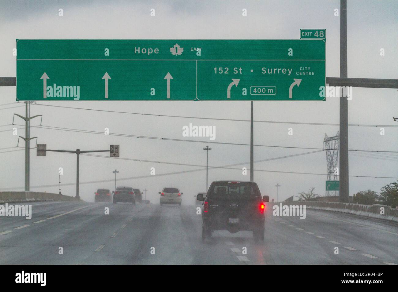 Highway 1 signs in Vancouver British Columbia Canada Stock Photo - Alamy