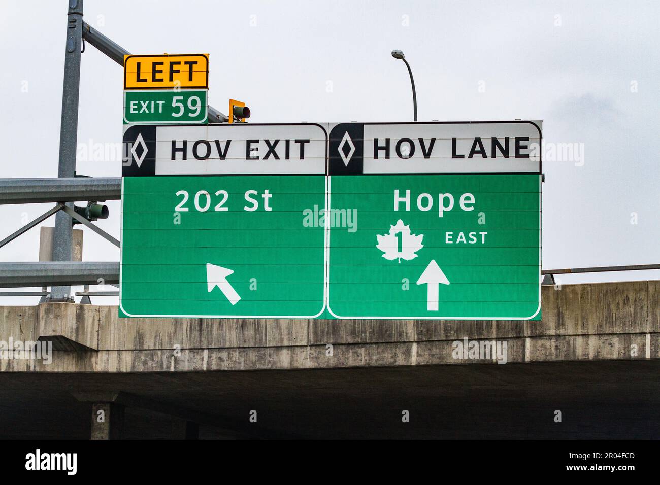 Highway 1 signs in Vancouver British Columbia Canada Stock Photo - Alamy