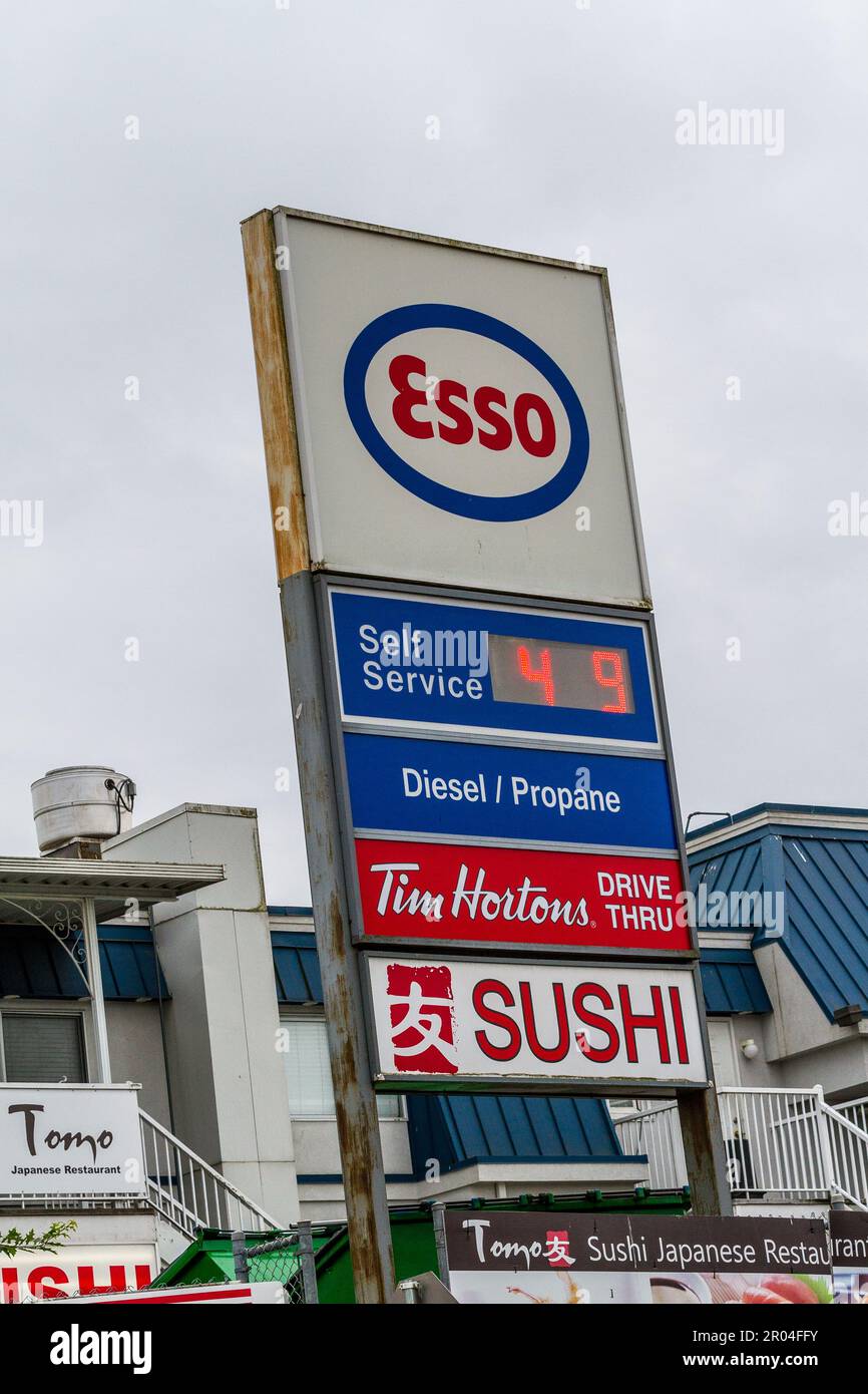 An Esso gas station with Tim Horton's and a Sushi restaurants in ...