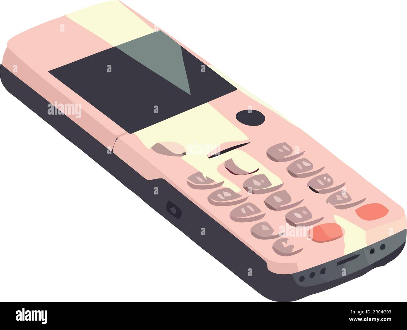 Old mobile push button Stock Vector Images - Alamy