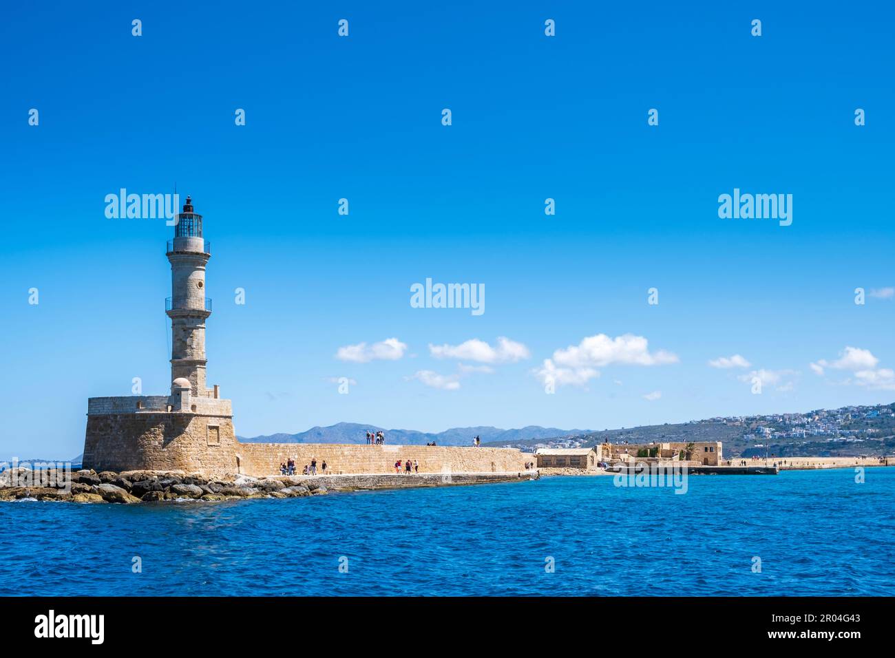 Lighthouse in harbour chania hi-res stock photography and images - Alamy