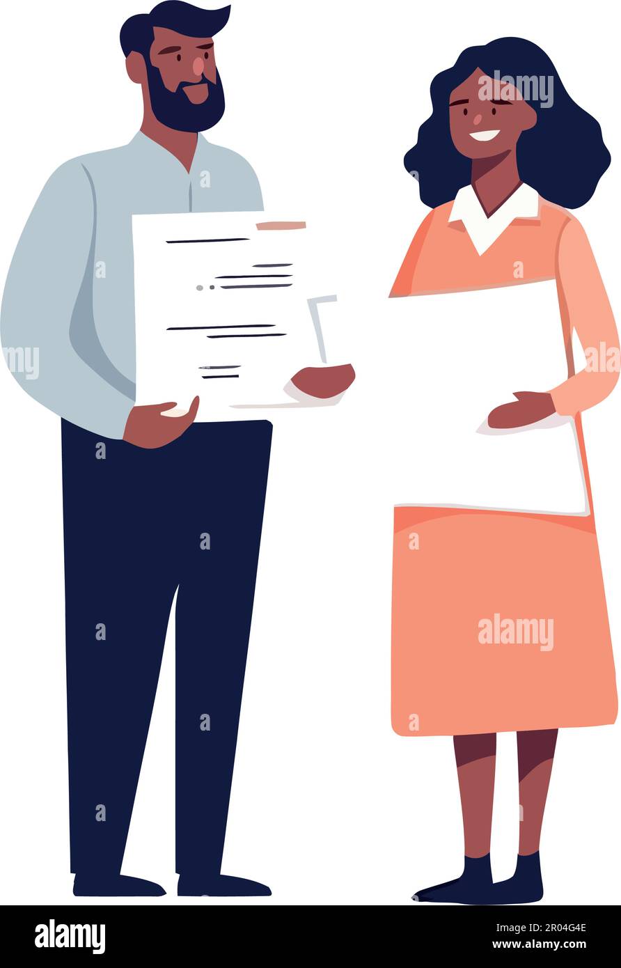 Man holding documents smiling Stock Vector Images - Alamy