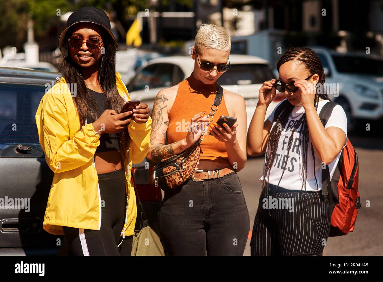 Our ride should arrive anytime now. three close friends spending the ...