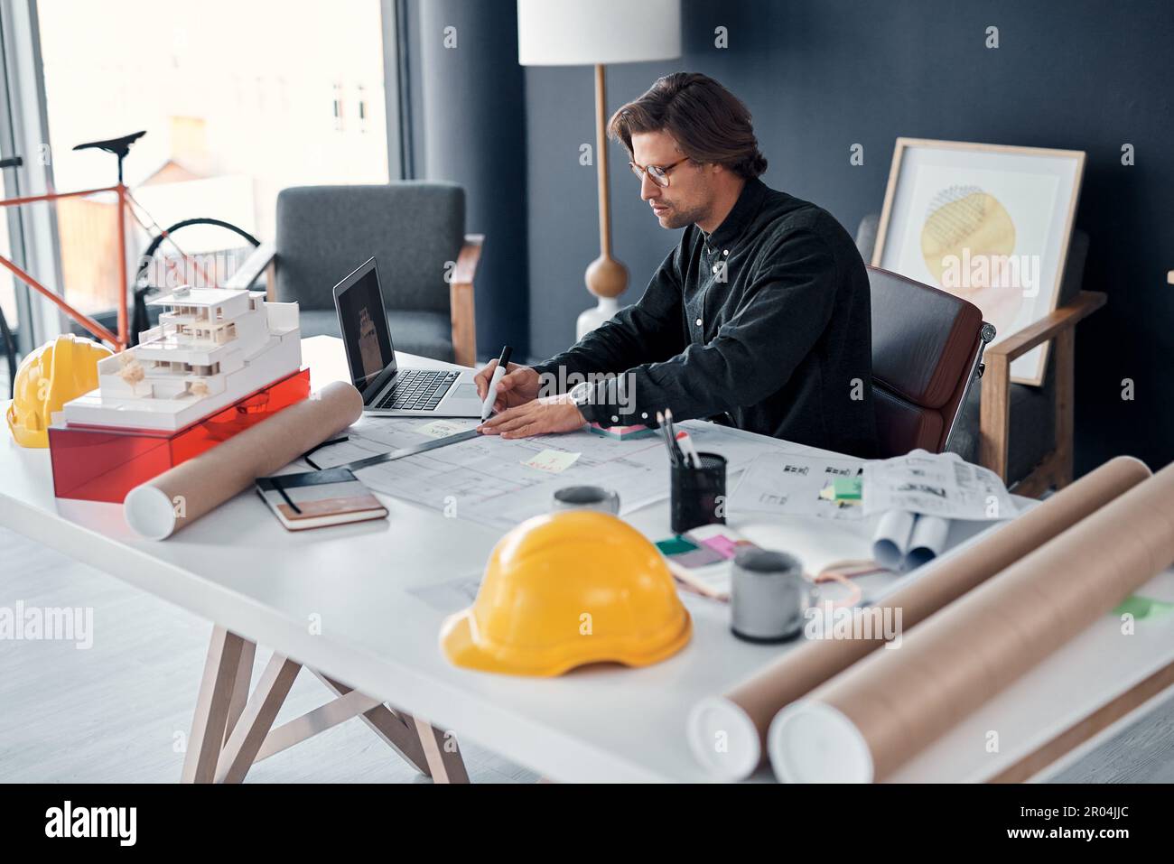 Hes got success lined up for him. a handsome young architect working on ...