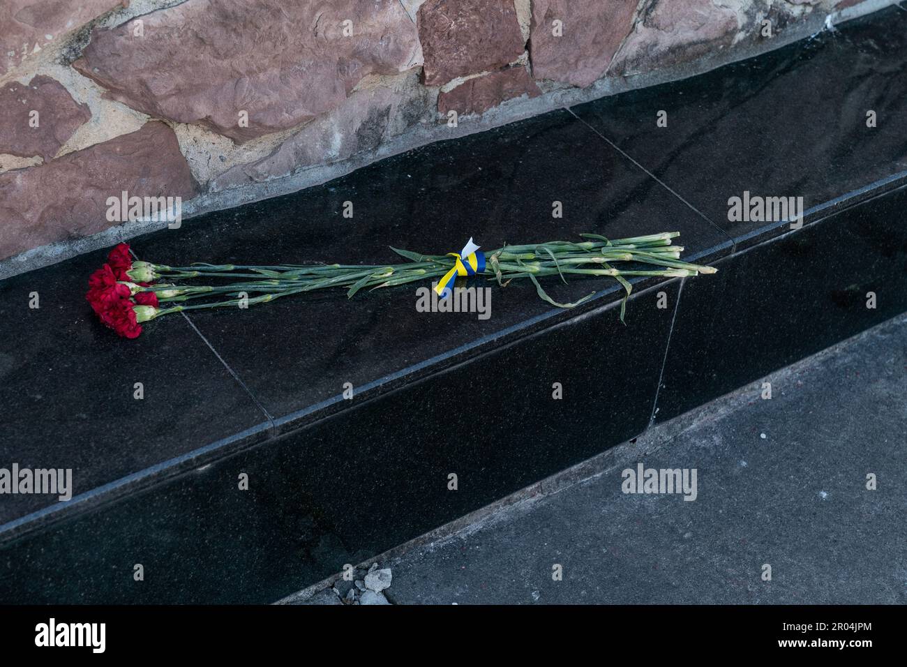 View of memorial for first responders of Chernobyl nuclear plant ...