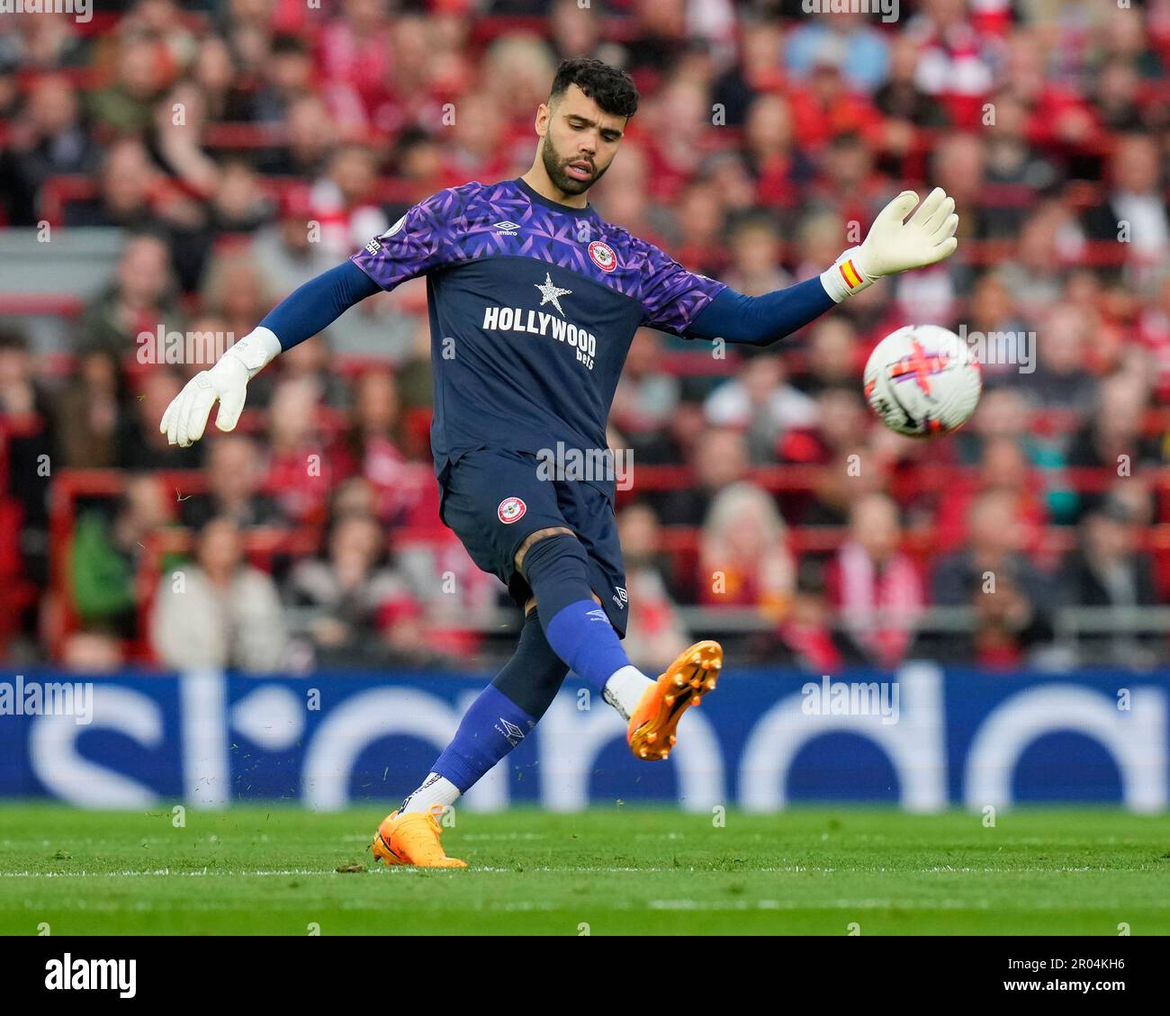 David Raya #1 of Brentford during the Premier League match Liverpool vs ...