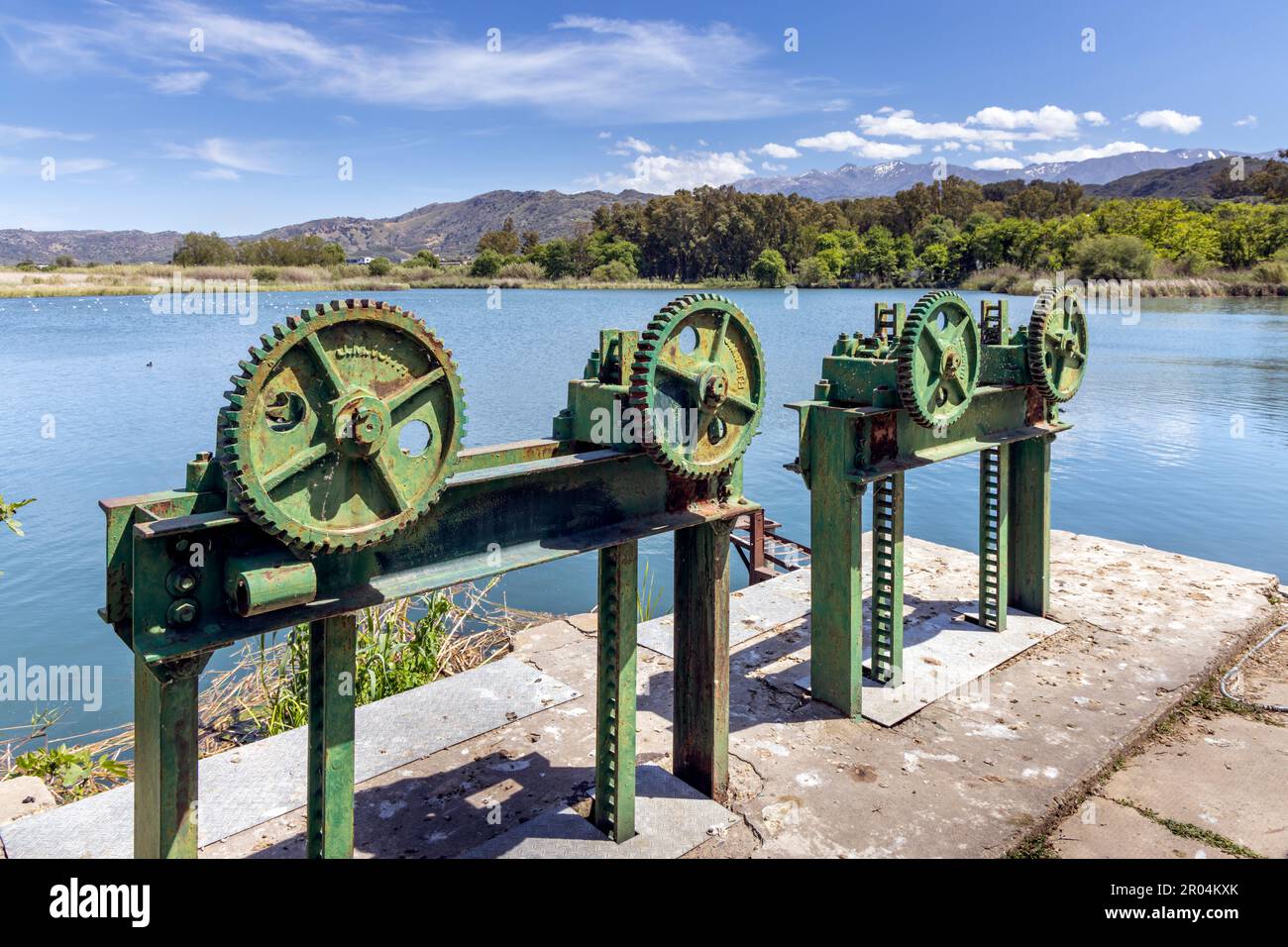 The fresh water Agia Lake in north-east Crete, Greece Stock Photo - Alamy