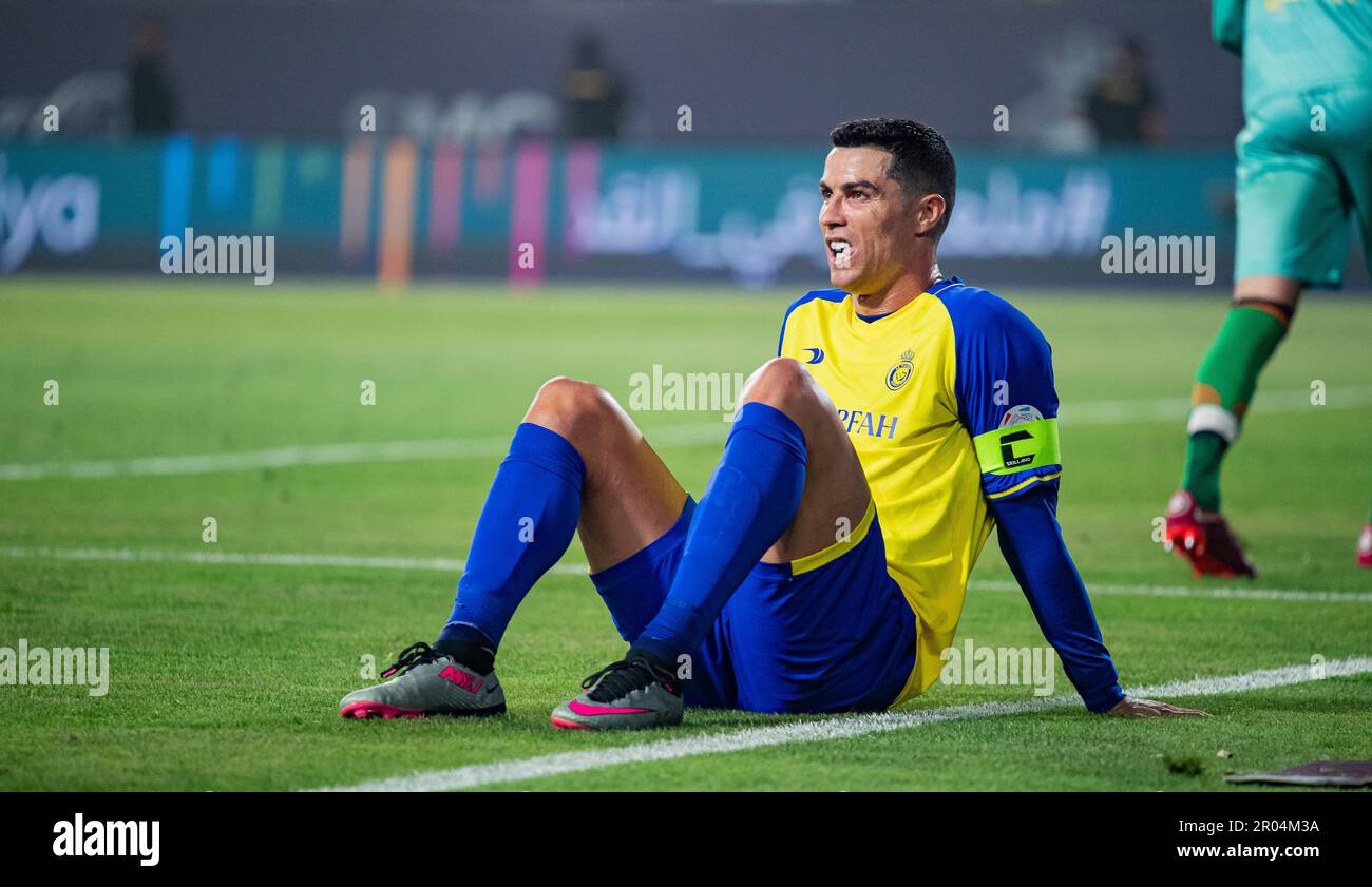 Cristiano Ronaldo Of Al Nassr Fc Gestures Against Al Raed Fc During