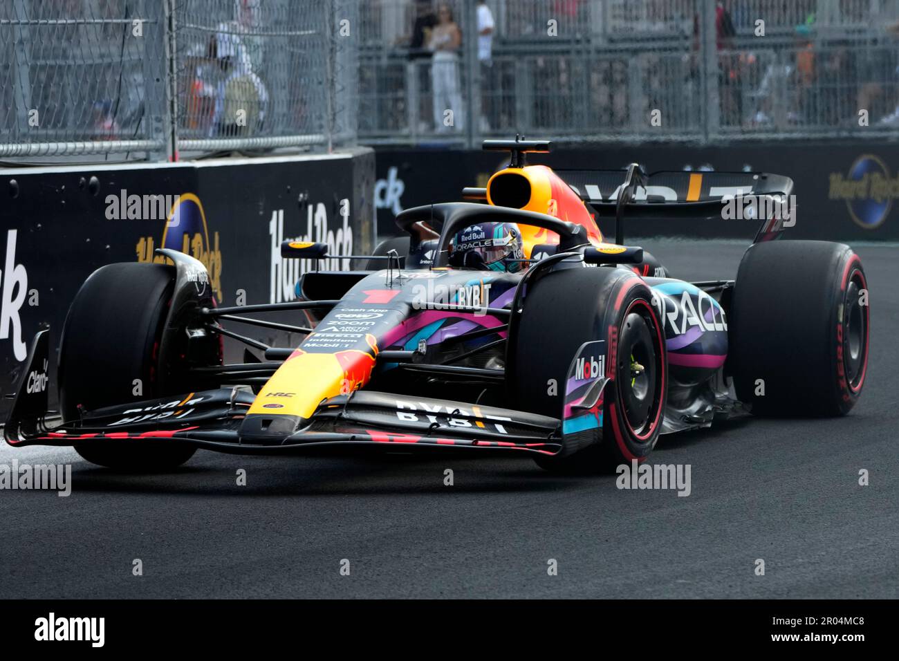 Red Bull driver Max Verstappen of the Netherlands steers his car during ...
