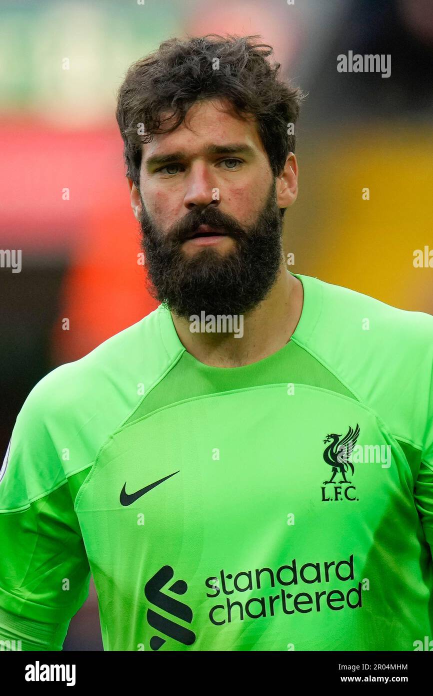 Alisson Becker #1 of Liverpool during the Premier League match ...