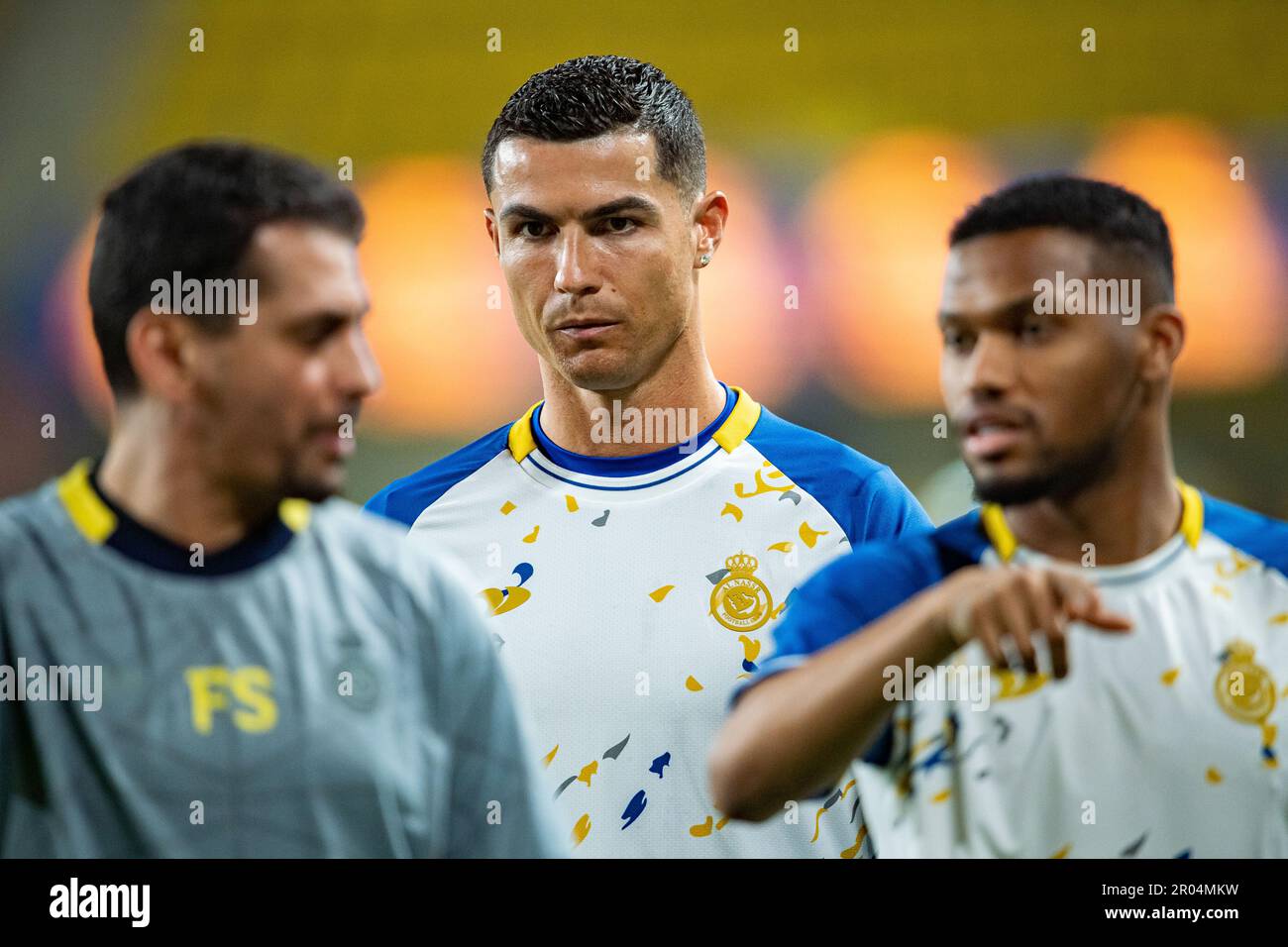 Cristiano Ronaldo of Al-Nassr FC reacts during their SAFF Roshn Saudi ...