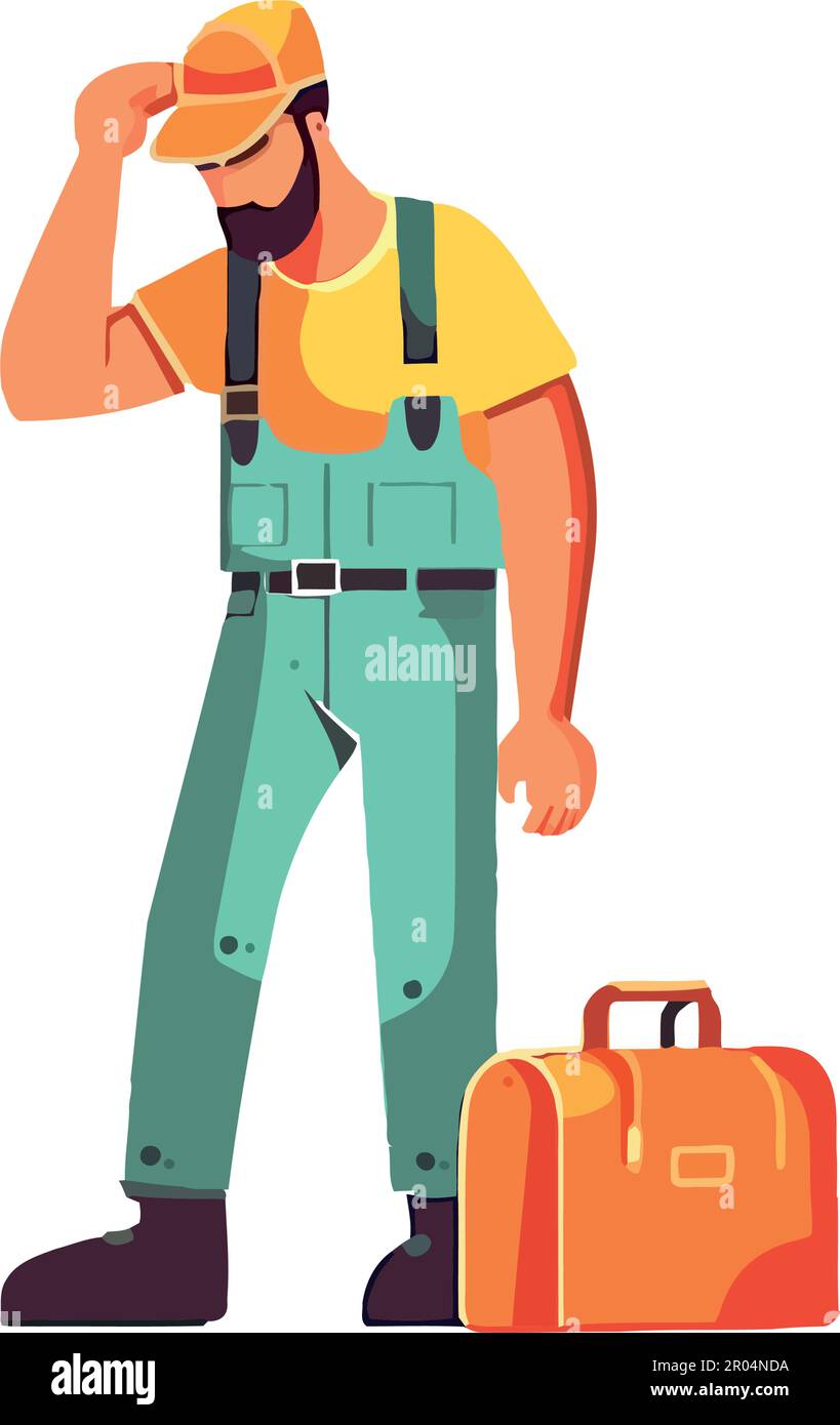 Working hard outdoors Stock Vector Images - Alamy