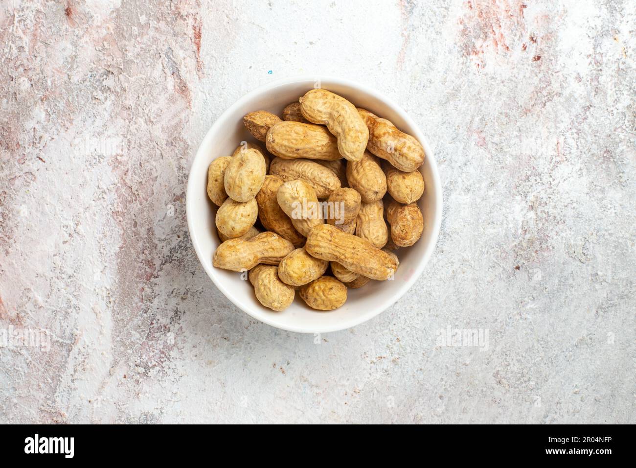 top view fresh peanuts inside plate on white background peanut nut ...