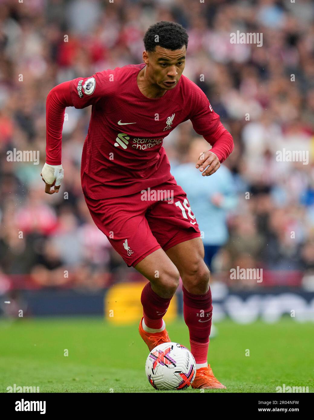 Cody Gakpo #18 of Liverpool during the Premier League match Liverpool ...