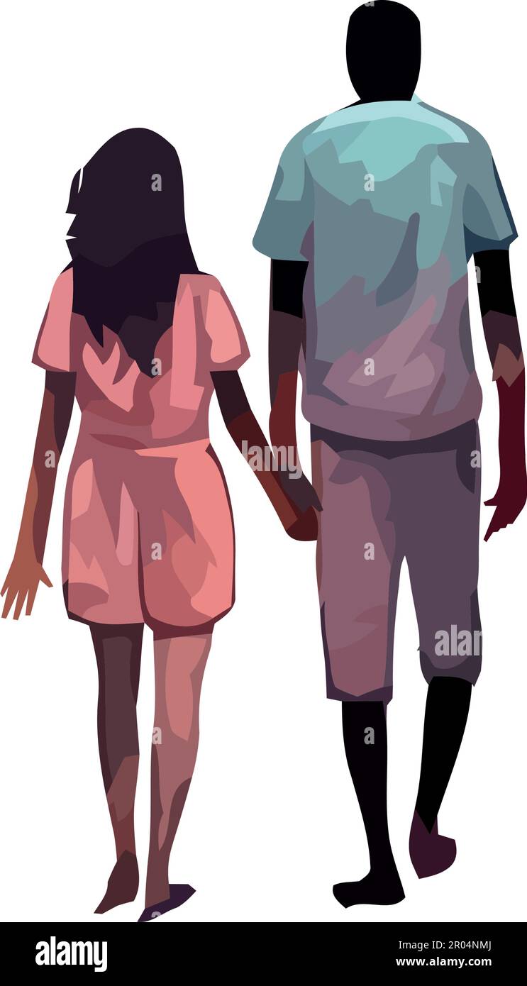 Two women walking rear view Stock Vector Images - Alamy