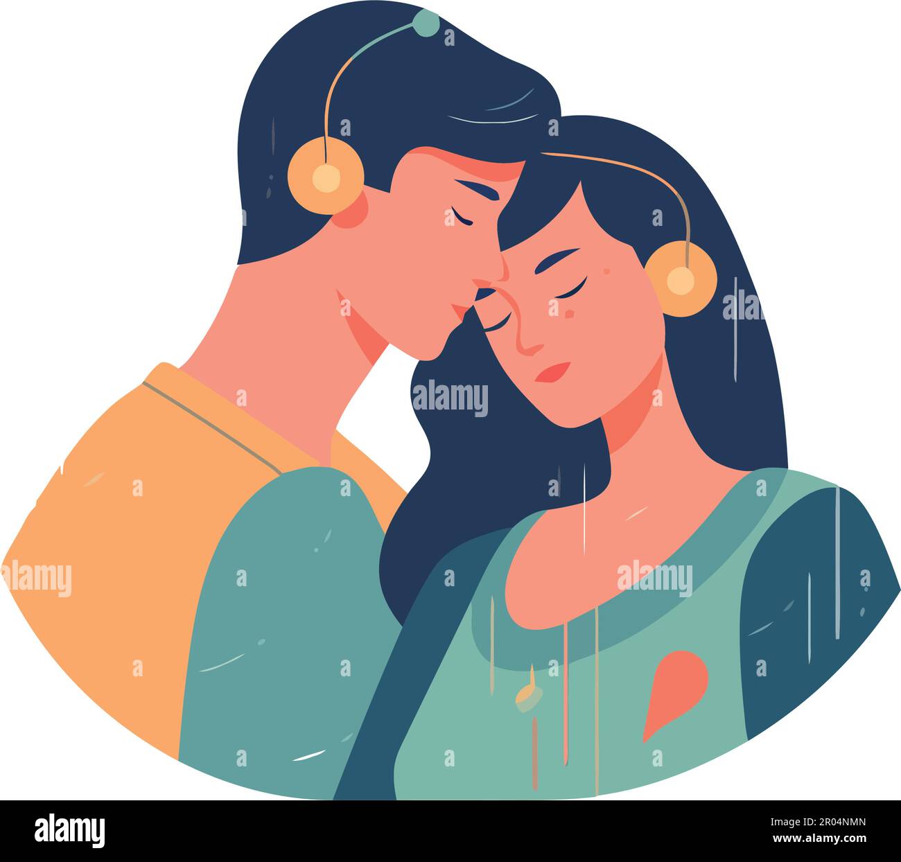 Heterosexual couple embracing, with love and joy isolated Stock Vector ...