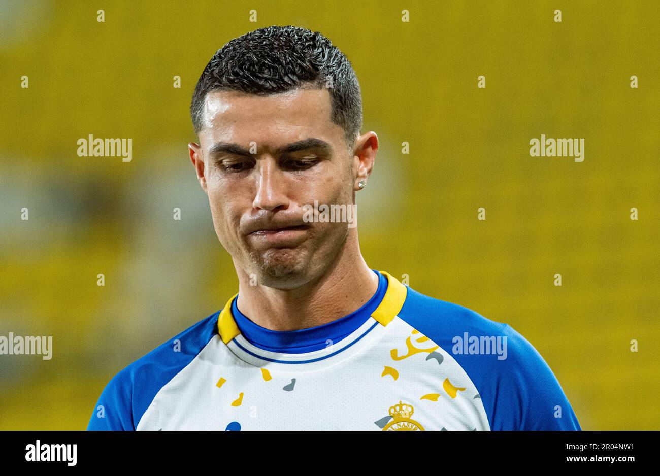 Cristiano Ronaldo Of Al Nassr Fc Reacts Against Al Raed Fc During Their