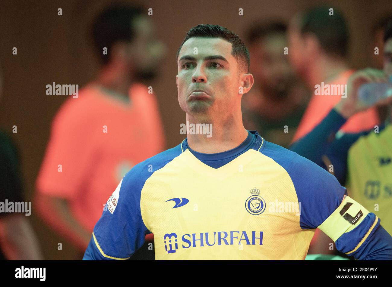 Cristiano Ronaldo Of Al Nassr Fc Gestures Against Al Raed Fc During