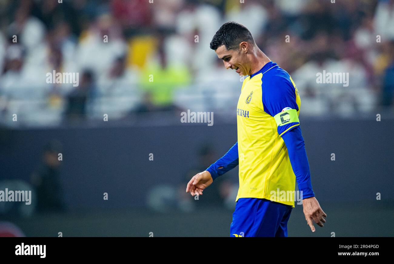 Cristiano Ronaldo Of Al Nassr Fc Gestures Against Al Raed Fc During