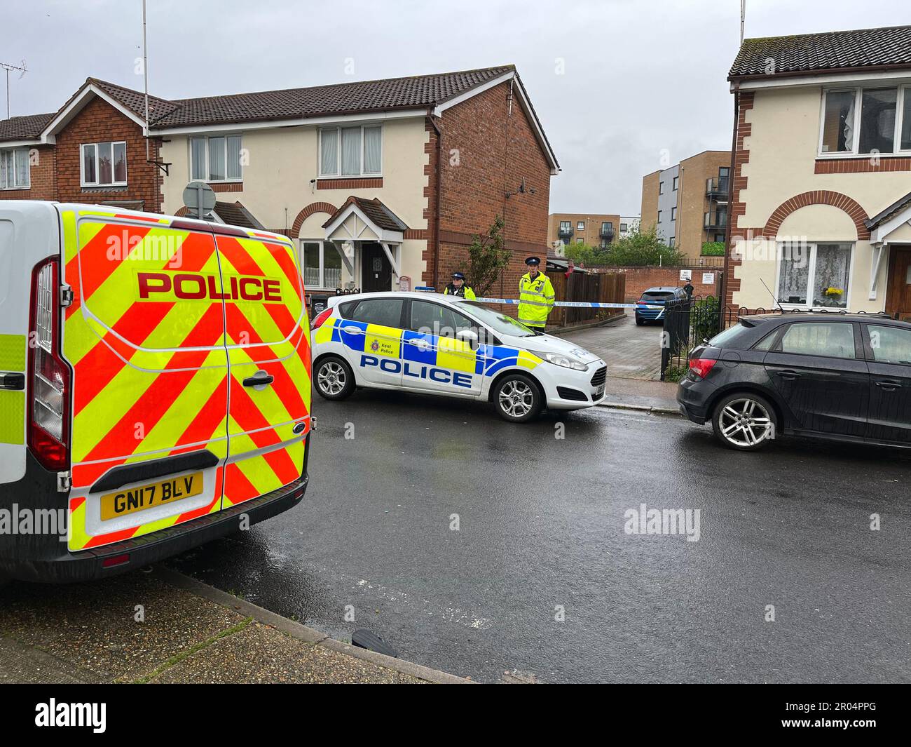 Police Officers At The Scene In Priory Road Dartford Kent A Woman