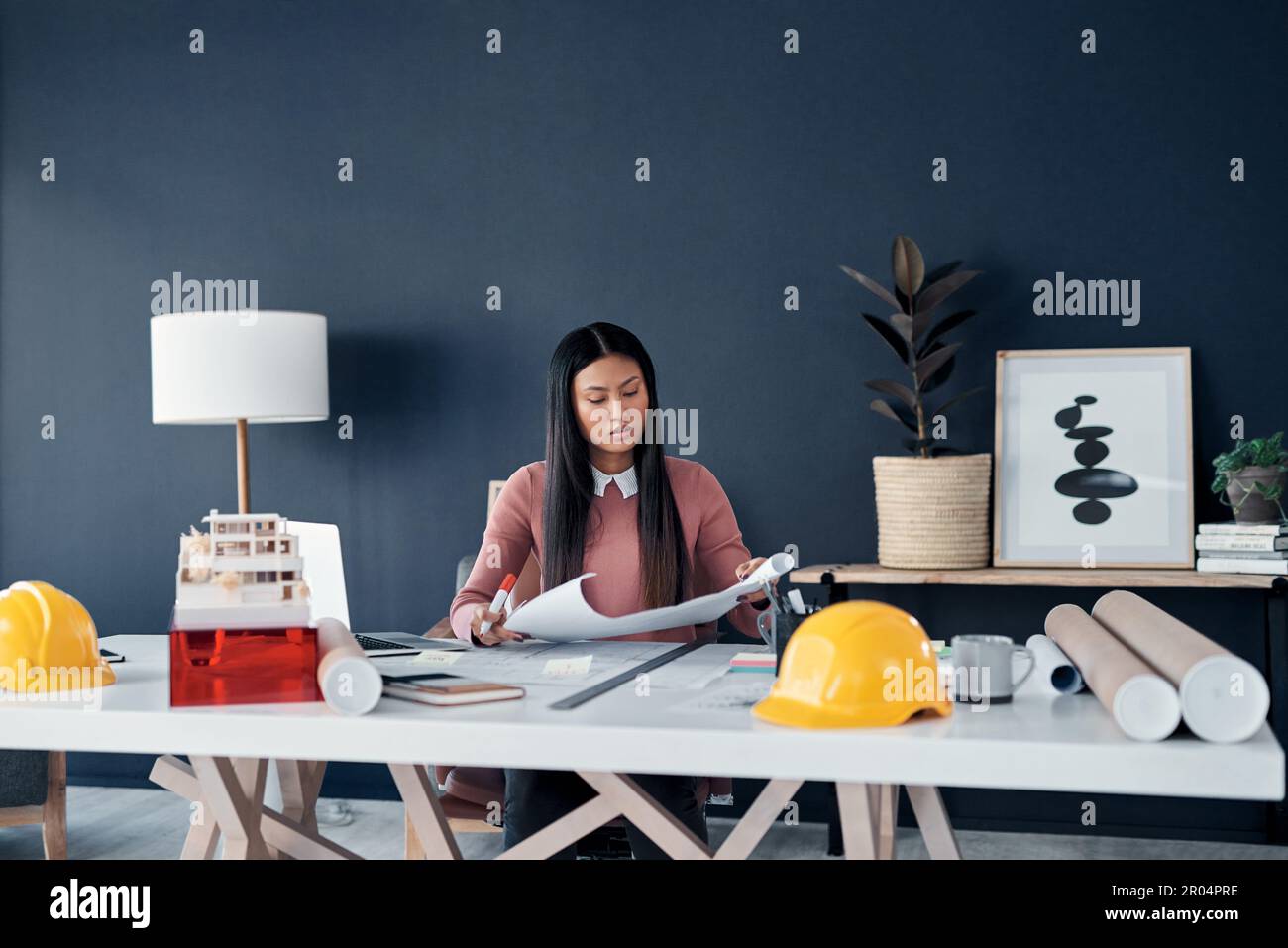 Planning is the foundation to every success. an attractive female ...